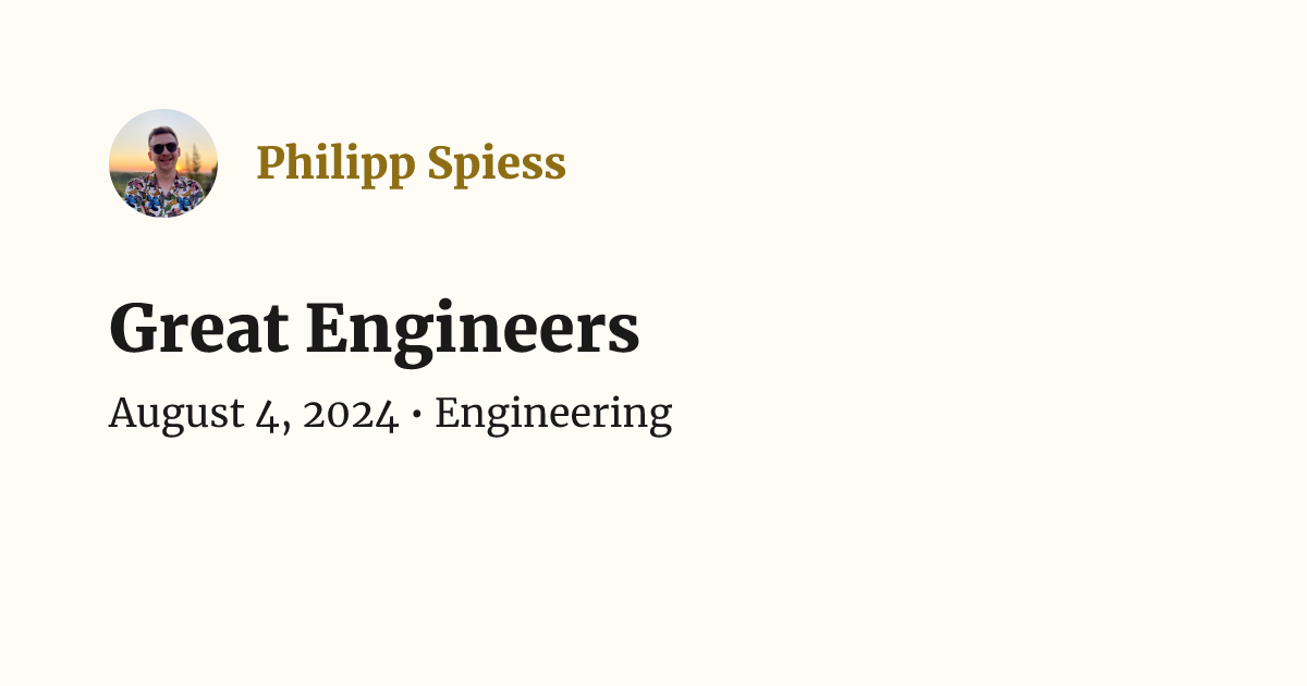 Great Engineers | Engineering | Philipp Spiess